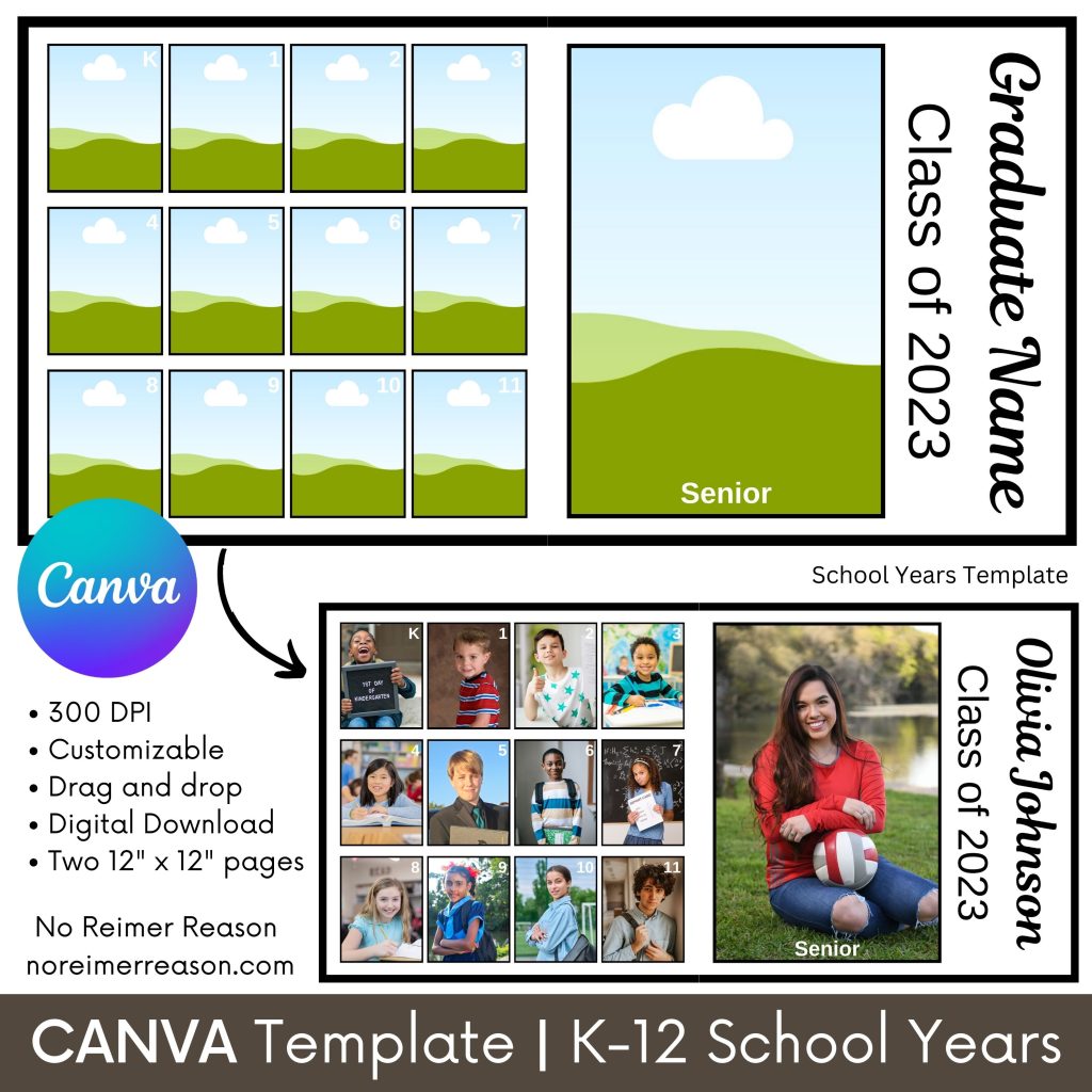 Baby’s First Year (Month by Month) 12×12 Version and a FREE template