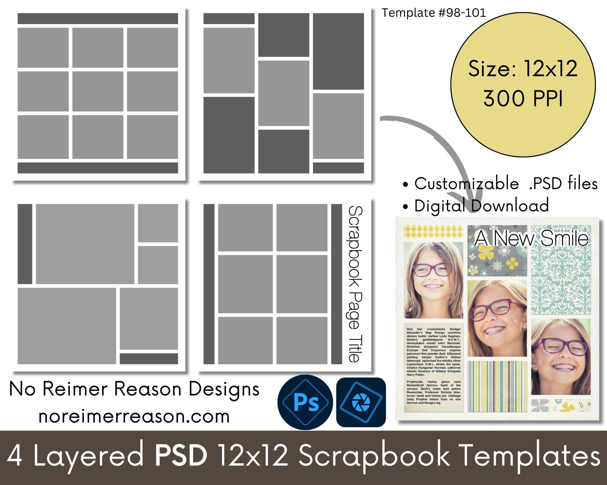 No Reimer Reason | Digital Papers and Scrapbook Templates – An Easy Way ...